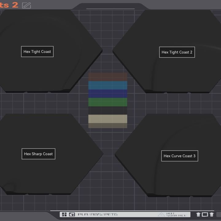 3D Printable Modular Hex Tiles - BYO Texture by Griffin Designs